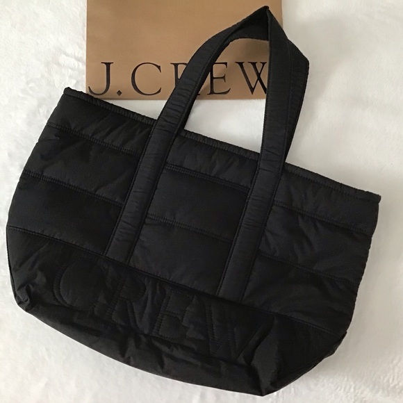 J. Crew | Bags | J Crew Puffer Logo Tote Bag With Primaloft New With ...